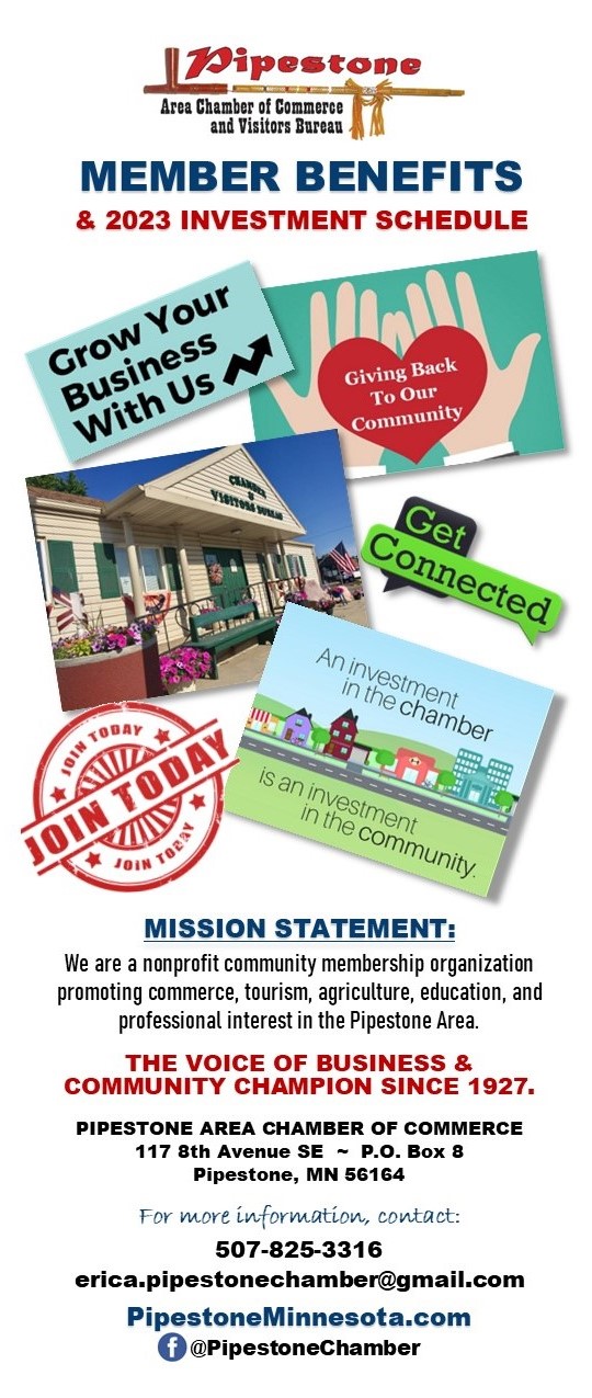 Member Benefits - Pipestone Chamber of Commerce & Visitor's Bureau